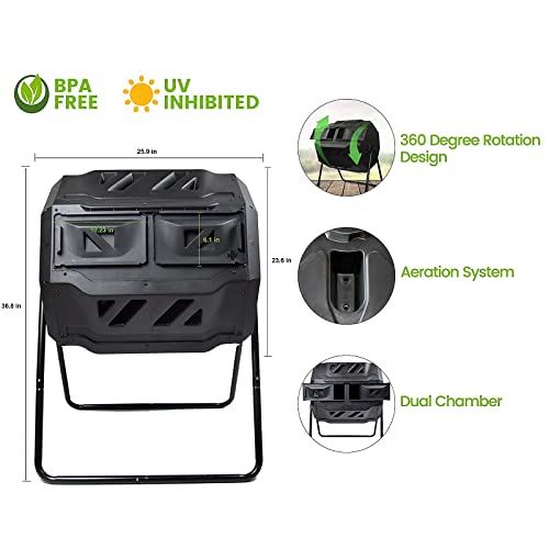 Garden Compost Bin with Garden Work Apron,Great Gardening Gifts for Women Men Lawn Care
