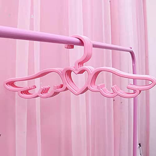 Plastic Clothes Hanger Heart Hangers Space Saving Cute Hangers for Outside Clothes Closet for Shirt Suit Coat 10PCS (Pink)