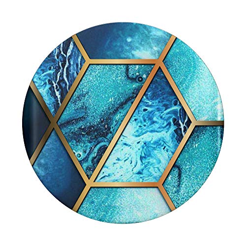 Ocean Geometric Watercolor Blue PopSockets Swappable PopGrip