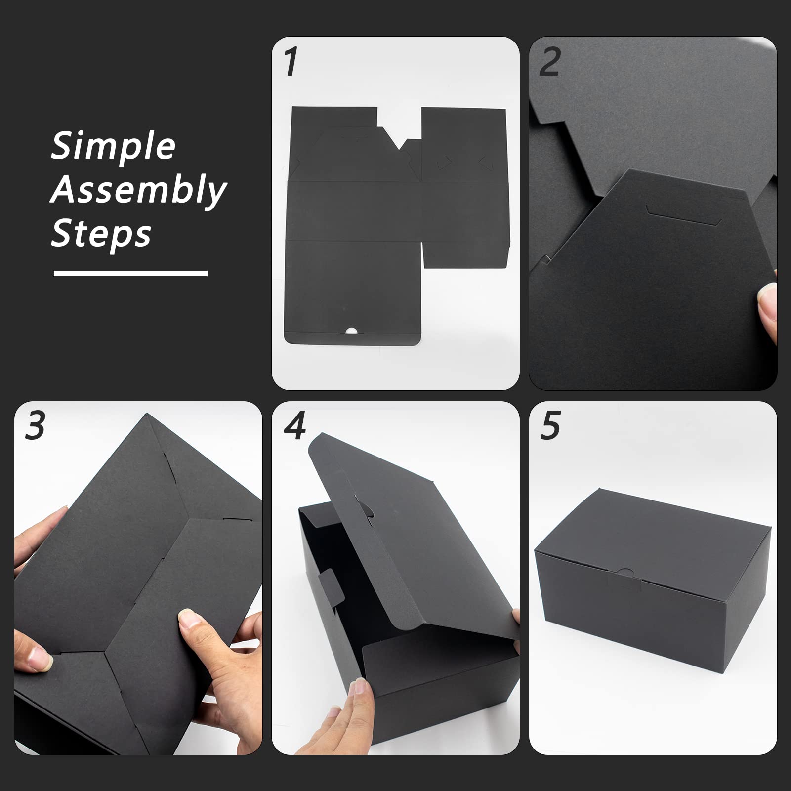opaprain 10 Pack of 9x6x4 inch Black Gift Box with Lid, Recyclable Paper Suitable for Wedding, Festivals, Gifts, Graduation, Birthday