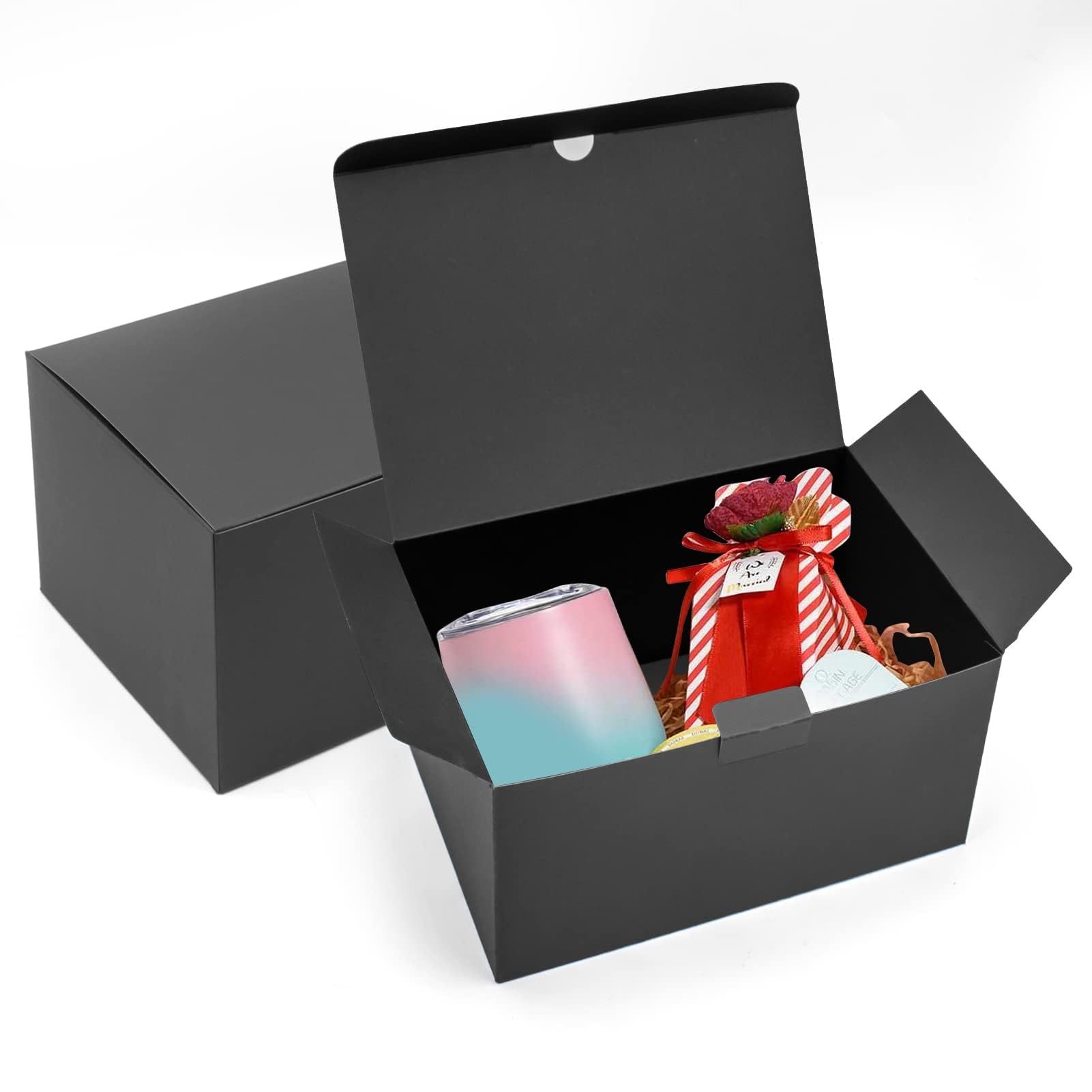 opaprain 10 Pack of 9x6x4 inch Black Gift Box with Lid, Recyclable Paper Suitable for Wedding, Festivals, Gifts, Graduation, Birthday