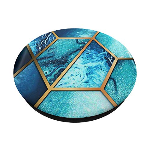 Ocean Geometric Watercolor Blue PopSockets Swappable PopGrip