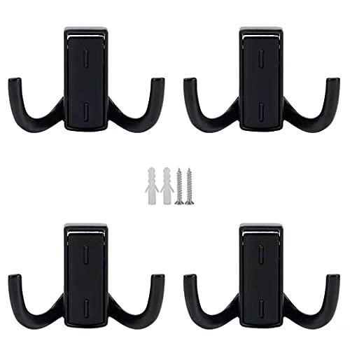 Wall Mounted Coat Hooks 4 Pcs Heavy Duty Black Hardware Robe Hooks Decorative for Single Hanging Coats Towel Cubicle Classroom Kitchen Bath Backpack Hat Hook.(4, Black)