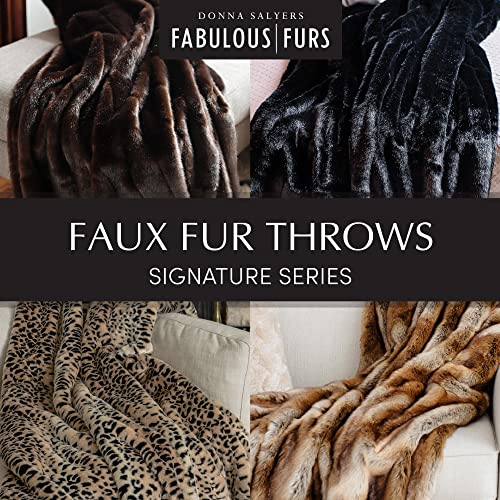 Fabulous-Furs Donna Salyers Couture Mink Faux-Fur Throw Blanket, Soft Blanket, 60x72 in, Fisher