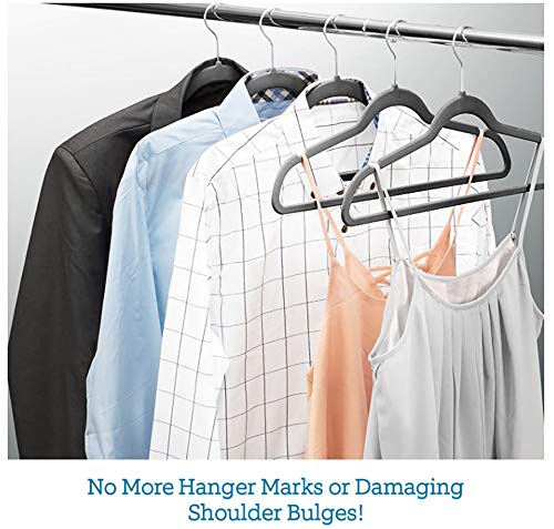 Honji Premium Velvet Hangers (Pack of 30) Heavyduty - Non Slip - Velvet Suit Hangers Hooks,Space Saving Clothes Hangers Blue (30pcs)