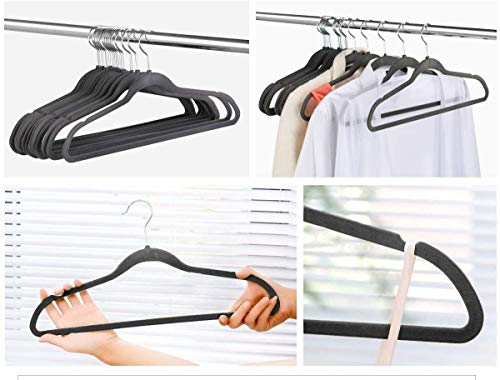 Honji Premium Velvet Hangers (Pack of 30) Heavyduty - Non Slip - Velvet Suit Hangers Hooks,Space Saving Clothes Hangers Blue (30pcs)