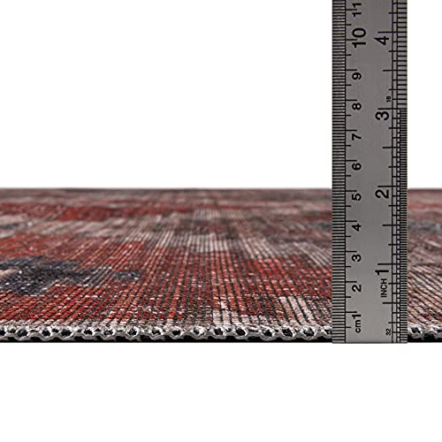 Rugs.com Sisu Collection Washable Rug β 2' x 3' Rust Red Flatweave Rug Perfect for Entryways, Kitchens, Breakfast Nooks, Accent Pieces