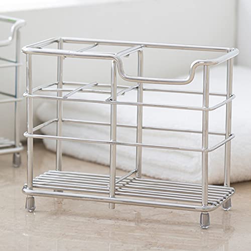 Sihuuu Metal Toothbrush Holder for Bathroom, Stainless Steel Electric Toothbrush Organizer Stand, Toothpaste Holders with Multifunctional 5 Slots