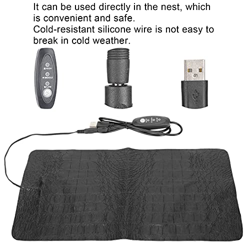 Pssopp USB Reptile Anti‑Scratch Heating Pad Reptile Heat Pad Temperature Adjustable Under Tank Warmer Heating Mat for Small Animals(L)