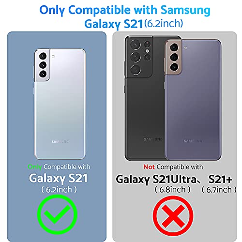 Anqrp Hidden Series Galaxy S21 Case 5G, [Heat Dissipation] [No Fall-Off Kickstand] 360° Metal Ring, Military Grade Shockproof Protective Phone Case Designed for Samsung Galaxy S21, Midnight Blue