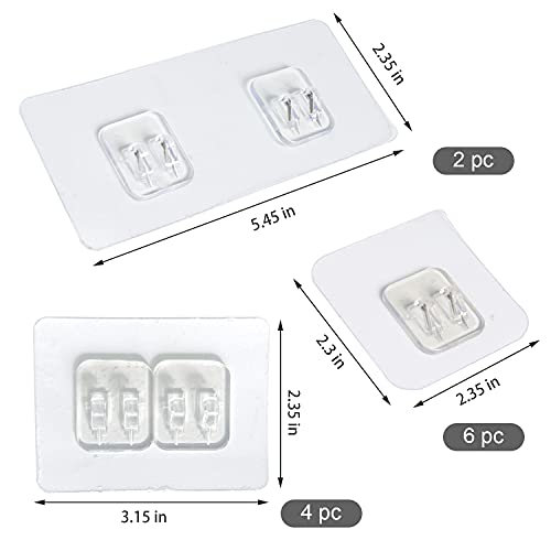 HAPY SHOP 12 PCS Clear Adhesive Hooks Sticker Suction Sticker Adhesive Wall Hooks for Banthroom Shelf Corner Shower Caddy,No Drilling Bathroom Shower Shelf Accessories,3 Styles
