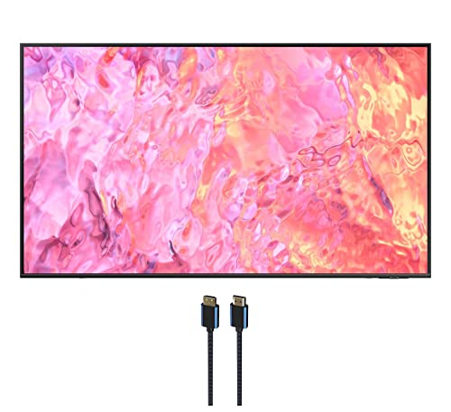 SAMSUNG QN65Q60CAFXZA 65" QLED 4K Quantum HDR Dual LED Smart TV with an Austere 5S-4KHD2-2.5M V-Series 2.5m Premium 4K HDR HDMI Braided Cable (2023)(USED)