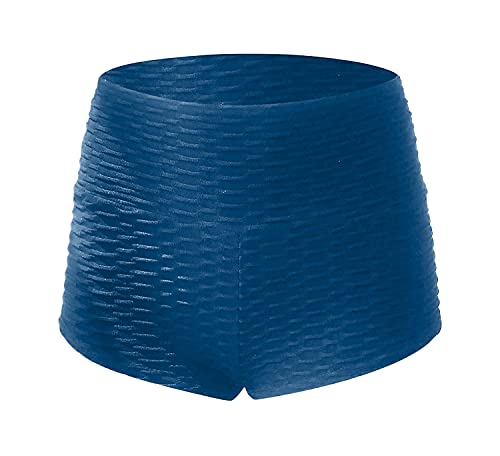 Cut Out Yoga Shorts For Women High Waist Scrunch Booty Hot Pants Gym Workout Active Butt Lifting Short Leggings (Blue,Small)