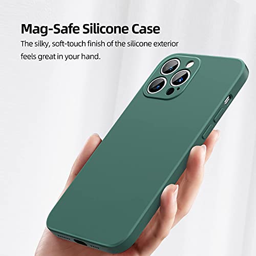 ENEGOLD Magnetic Silicone Case for iPhone 13 Pro with Mag-Safe Wireless Charging,Ultra Thin Shockproof Anti-Scratch TPU Soft Case,iPhone 13 Pro with Mag-Safe Case 6.1P'',Green