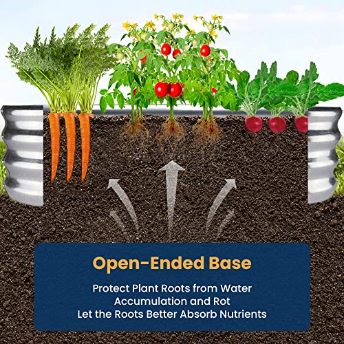ENJOYBASICS Raised Garden Bed Kit, Galvanized Raised Planter 5x2.25x1 ft Box Outdoor for Vegetables, Large Bottomless Metal Raised Bed for Gardening, Herb, Growing Fruits, Flower
