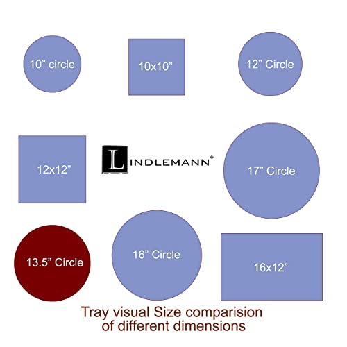 LINDLEMANN Serving Tray - Large Round Melamine White - Strong & Sturdy w/Built-in Handles for Easy Handling - Beautiful Gloss Finish, Elegant & Classy, Easter & Mothers' Day Gift (White,13.5 inches)