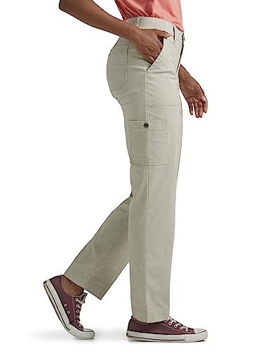 Lee Women's Ultra Lux Comfort with Flex-to-Go Utility Pant, Salina Stone, 14 Long
