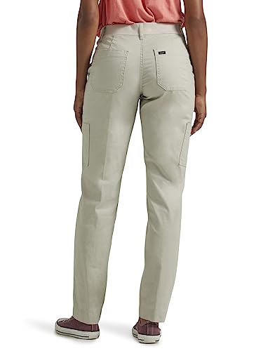 Lee Women's Ultra Lux Comfort with Flex-to-Go Utility Pant, Salina Stone, 14 Long