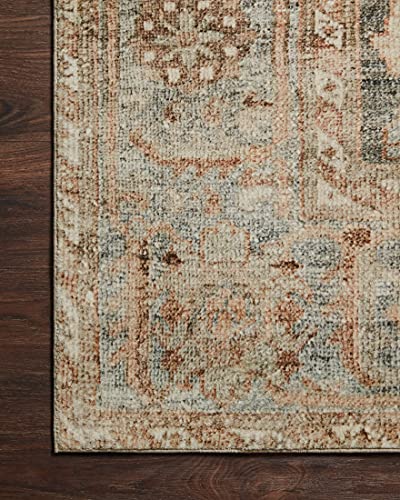 Loloi II Margot Collection MAT-03 Ocean/Spice, Traditional 7'-6" x 9'-6" Area Rug