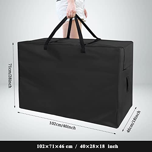 Andacar Folding Mattress Storage Bag, 40inch Sturdy Carrying Bag for 4 inch Twin Trifold Matress Durable Cushion Storage Bag - 40x28x18inch