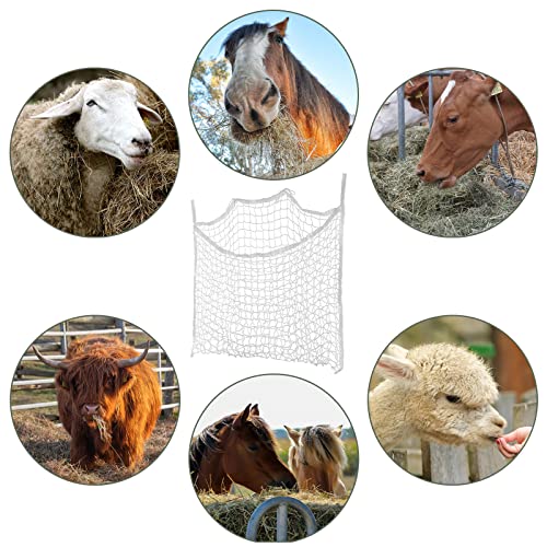 FLKQC Full Day Slow Feed Hay Net Bag Horse Feeding Large Feeder Bag with Small Holes Feed Horse Reduces Horse Feeding Anxiety and Behavioral Issue(36" Length x 23.6" Width)