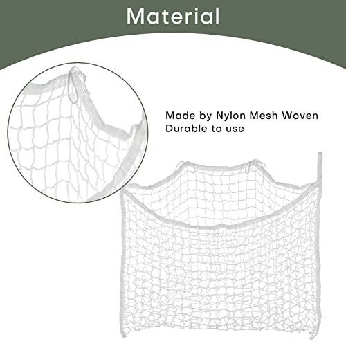 FLKQC Full Day Slow Feed Hay Net Bag Horse Feeding Large Feeder Bag with Small Holes Feed Horse Reduces Horse Feeding Anxiety and Behavioral Issue(36" Length x 23.6" Width)