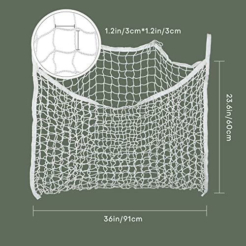 FLKQC Full Day Slow Feed Hay Net Bag Horse Feeding Large Feeder Bag with Small Holes Feed Horse Reduces Horse Feeding Anxiety and Behavioral Issue(36" Length x 23.6" Width)