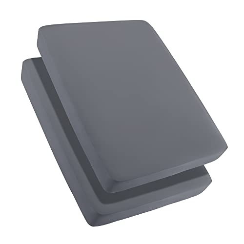 SONIVE 2-Pack Full Fitted Sheet Super Soft 1800 Double Brushed Microfiber Wrinkle Free Sheets Deep Pocket up to 16 Inches (Full, Grey)