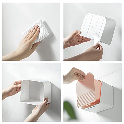 MORNITE Bathroom Canisters Organizer Storage Box Container Feminine Day Overnight Pad Holder Cotton Qtip Makeup Sponges Holder,White