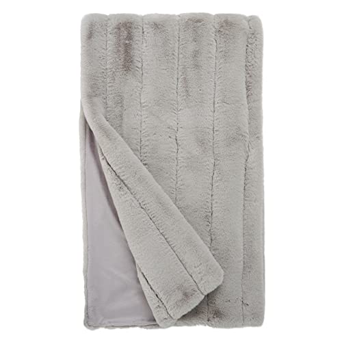 Fabulous-Furs Donna Salyers Posh Faux-Fur Throw Blanket, Vegan Mink Blanket, 60x72 in, Dove