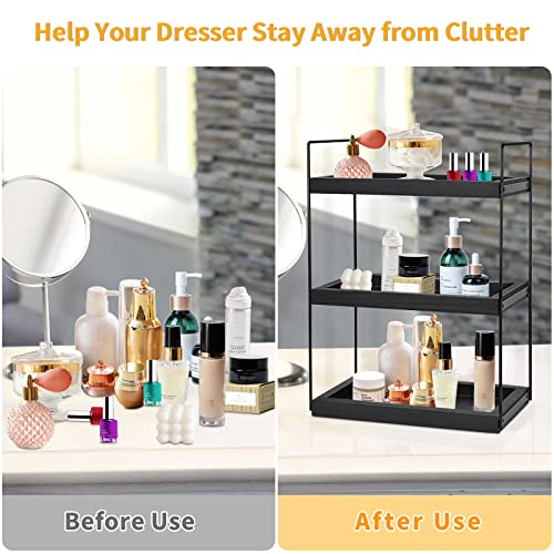 3 Tier Bathroom Countertop Organizer,Counter Standing Rack Cosmetic Organizer Holder,Bathroom Counter Organizer and Storage Shelf,Bathroom Counter Trays Storage,Kitchen Spice Counter