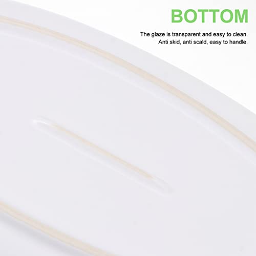 Cabilock Fish Shaped Dish Ceramic Dinner Plate Food Plate Dessert Appetizer Platter Snack Tray Server Fish Decor for Home Restaurant White