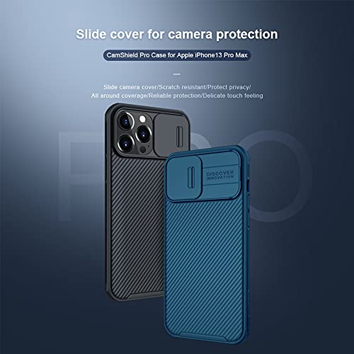 Mangix for iPhone 13 Pro Max Case with Camera Cover,Slim Fit Thin Polycarbonate Protective Shockproof Cover with Slide Camera Cover, Upgraded Case for Apple iPhone 13 Pro Max (Black)