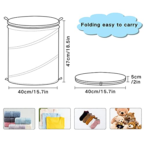 Tropical Palm Trees Green Pop Up Laundry Hamper Collapsible with Lid Dirty Clothes Hamper Laundry Basket Storage Hamper Organizer for Home, Kids Toy, Laundry Room