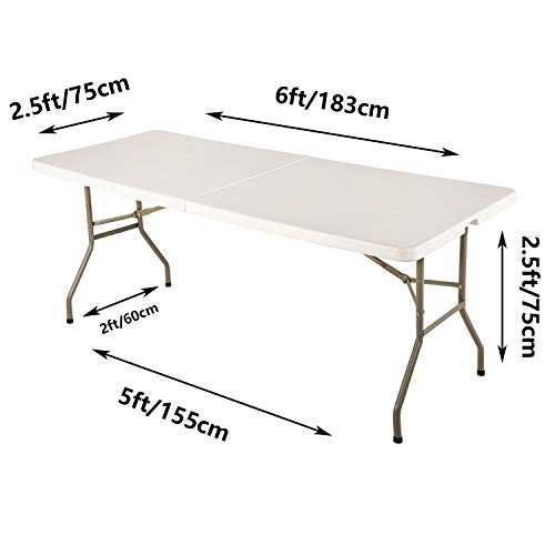 FORLIFE Spandex Table Covers 6ft,Fitted Tablecloth for 6ft Rectangular Tables, Stretch Patio Table Covers, Universal Spandex Table Cover for Wedding, Banquet, Party (6ft, White)