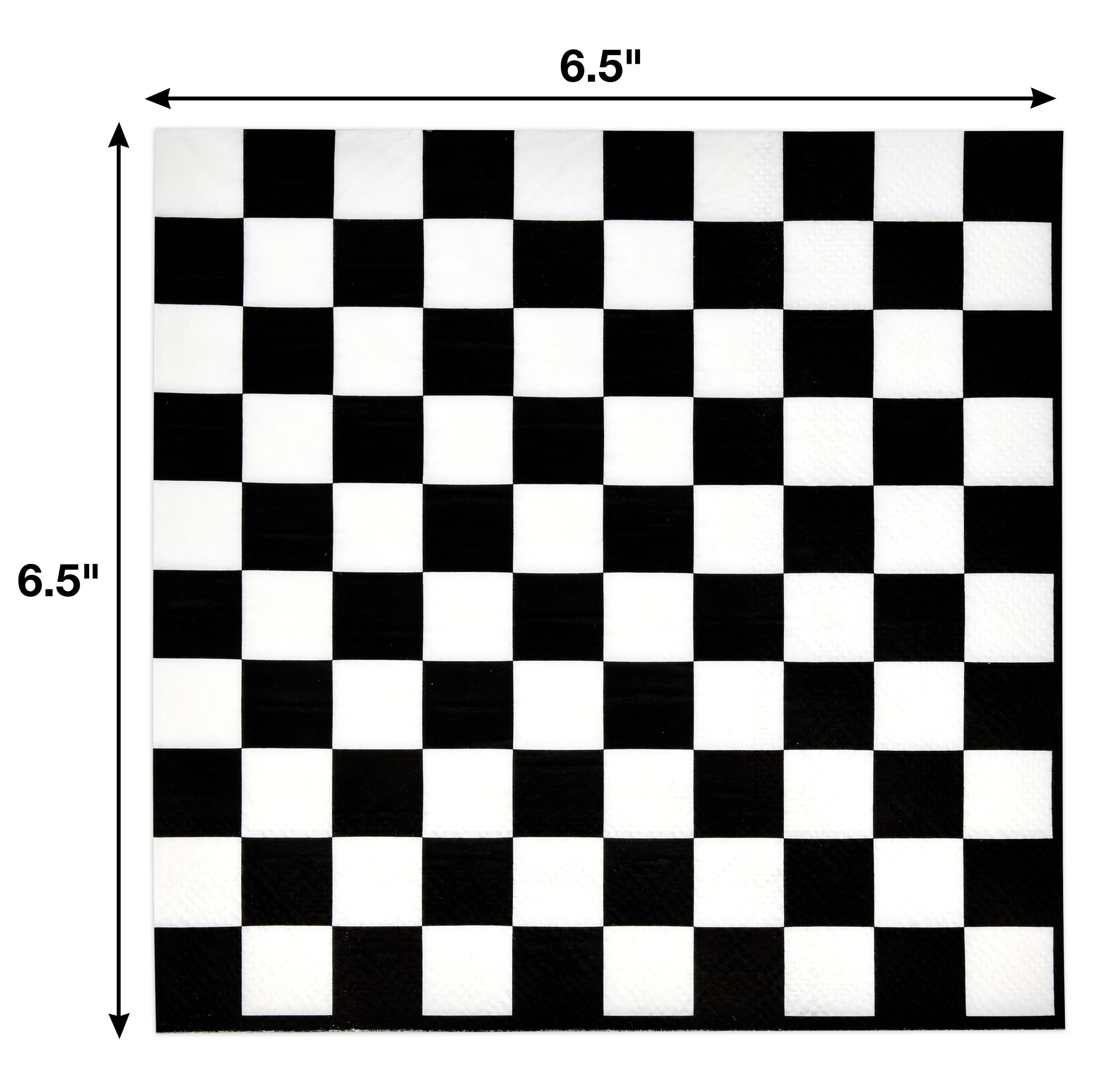 Gift Boutique 100 Black & White Checkered Luncheon Napkins Disposable Paper Checkered Plaid Lunch Napkin for Racing Car Picnic Camping Birthday Party