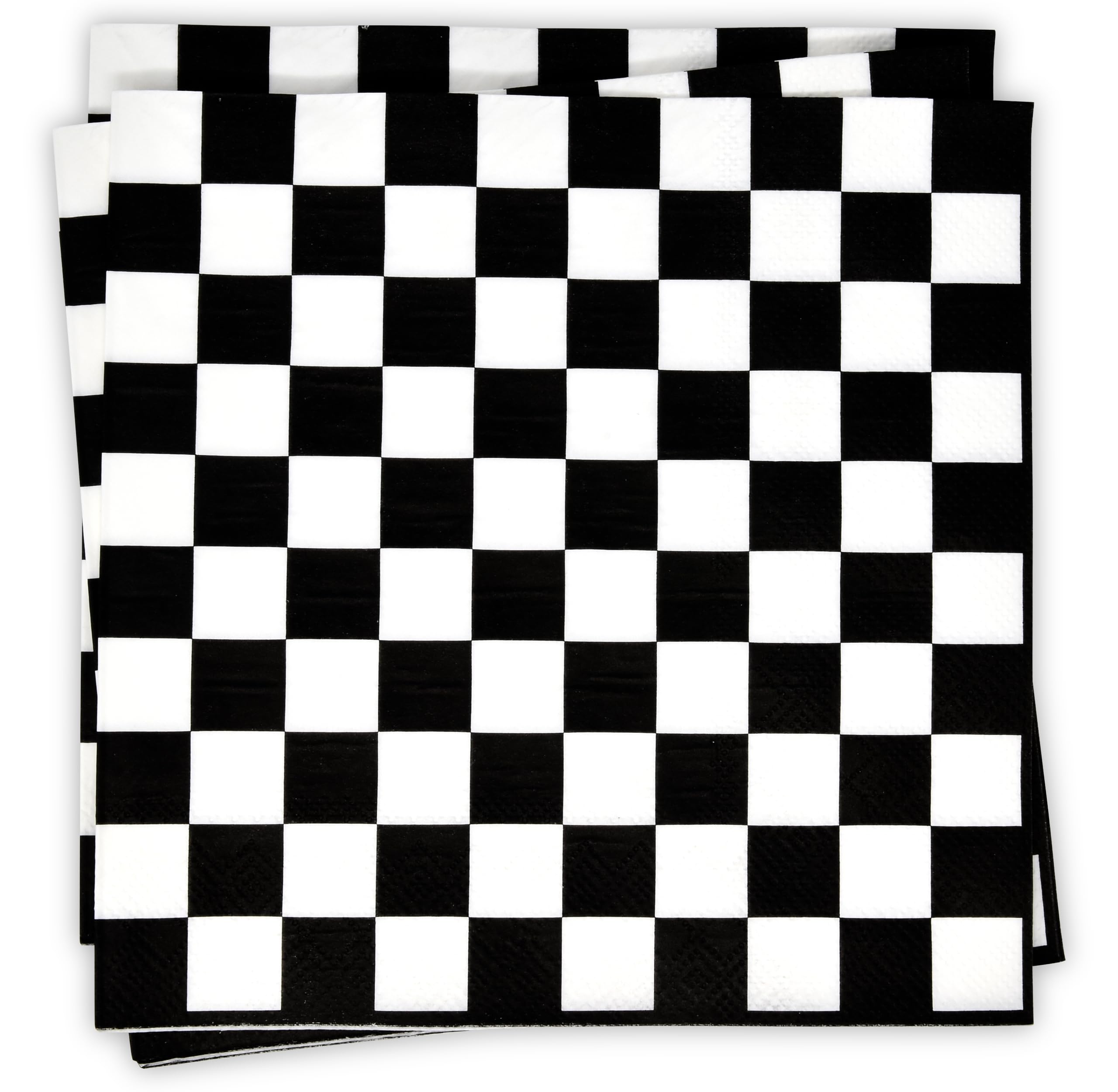 Gift Boutique 100 Black & White Checkered Luncheon Napkins Disposable Paper Checkered Plaid Lunch Napkin for Racing Car Picnic Camping Birthday Party