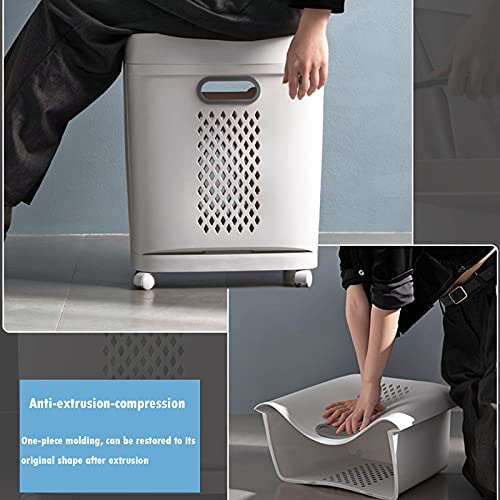 Laundry Sorter, 3 Bag Laundry Hamper Sorter with Rolling Heavy Duty Casters, Laundry Organizer Cart for Clothes Storage, Bathroom Shelf