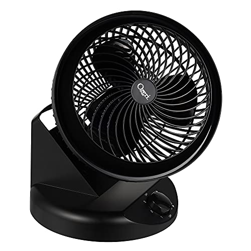 Ozeri Brezza 360 10" Oscillating Table Fan, with Orbital Motion Technology, Black