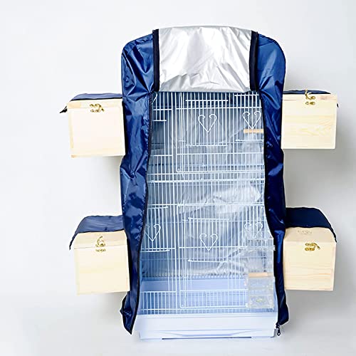 UCATQ Bird Cage Covers, Dark Blue Color Large Birdcage Cover, Warm Windproof Waterproof Shell Shield for Square or Long Cage Crate