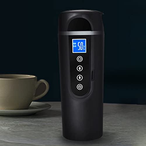 Yctze Smart Temperature Control Travel Coffee Mug 450ml 12-24V Electric Heated Travel Mug Stainless Steel Car Cup 0-100℃ Adjustable,20-25 MIN Quick Heating for heated travel mug temperature control cu