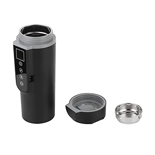 Yctze Smart Temperature Control Travel Coffee Mug 450ml 12-24V Electric Heated Travel Mug Stainless Steel Car Cup 0-100℃ Adjustable,20-25 MIN Quick Heating for heated travel mug temperature control cu