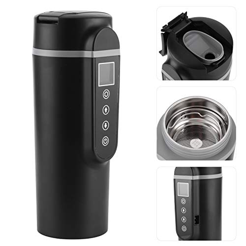 Yctze Smart Temperature Control Travel Coffee Mug 450ml 12-24V Electric Heated Travel Mug Stainless Steel Car Cup 0-100℃ Adjustable,20-25 MIN Quick Heating for heated travel mug temperature control cu