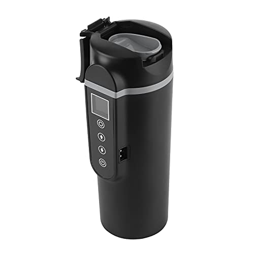 Yctze Smart Temperature Control Travel Coffee Mug 450ml 12-24V Electric Heated Travel Mug Stainless Steel Car Cup 0-100℃ Adjustable,20-25 MIN Quick Heating for heated travel mug temperature control cu