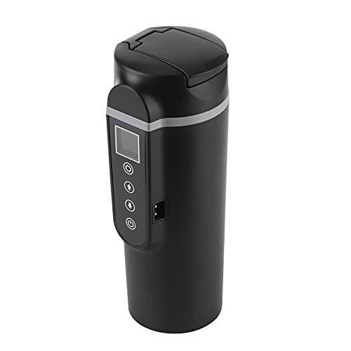Yctze Smart Temperature Control Travel Coffee Mug 450ml 12-24V Electric Heated Travel Mug Stainless Steel Car Cup 0-100℃ Adjustable,20-25 MIN Quick Heating for heated travel mug temperature control cu