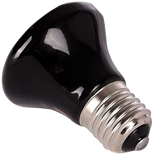 Lxcom Lighting 25 Watt Mini Reptile Heat Lamp Bulb 25W 60MM Pet Infrared Ceramic Heat Emitter for Brooder Coop, Lizard, Lambs, Snake, No Light, Black, 110V( 4 Pack)