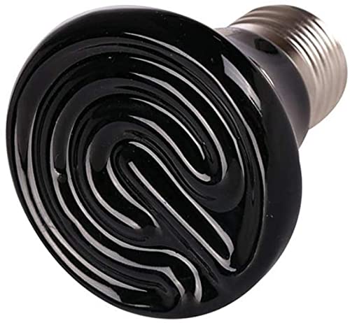 Lxcom Lighting 25 Watt Mini Reptile Heat Lamp Bulb 25W 60MM Pet Infrared Ceramic Heat Emitter for Brooder Coop, Lizard, Lambs, Snake, No Light, Black, 110V( 4 Pack)