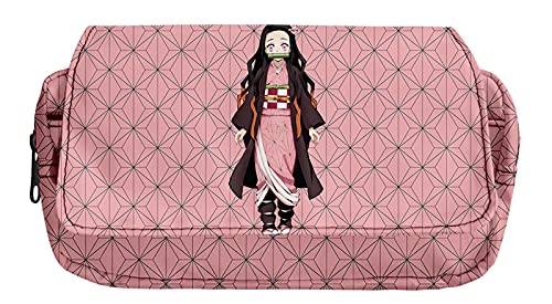 HANDAFA Manga Demon Slayer Pencil Case Anime Kemitsu No Yaibu Pencil Pouch Holder(Nezuko Pink)