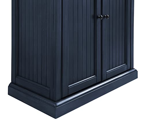 Crosley Furniture Seaside Kitchen Pantry Cabinet, Distressed Navy