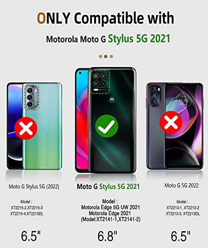 SOiOS for Motorola Moto G Stylus 5G Case: Built-in Screen Protector Kickstand Full Body Dual-Layer Protective Shockproof Heavy-Duty Military Grade Tough Rugged Phone Cover (NOT 2022) Black